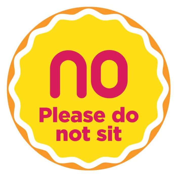 Floor Decal Round: No Do Not Sit Here - Visual Workplace, Inc.