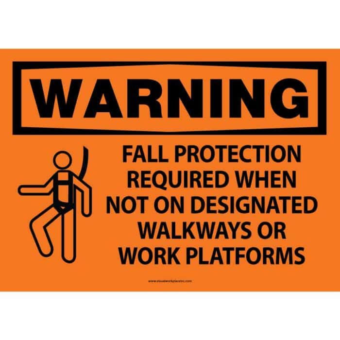 OSHA Warning: Fall Protection Required When Not On Designated, Icon ...