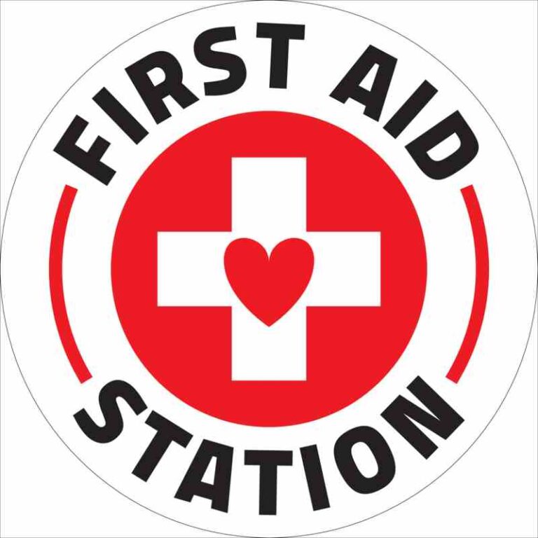 Floor Decal Round: First Aid Station - Visual Workplace, Inc.