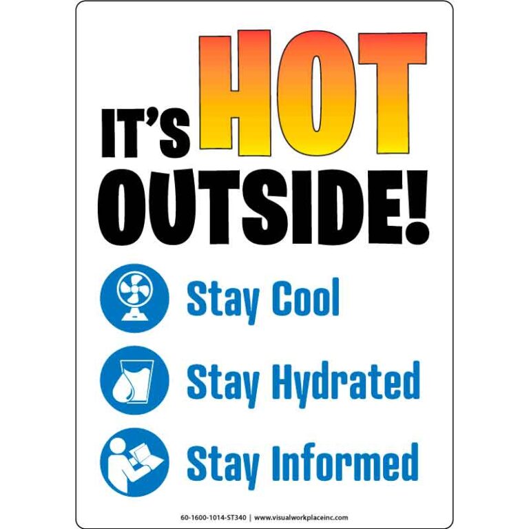 It's Hot Outside Stay Cool Hydrated Informed - Visual Workplace, Inc.