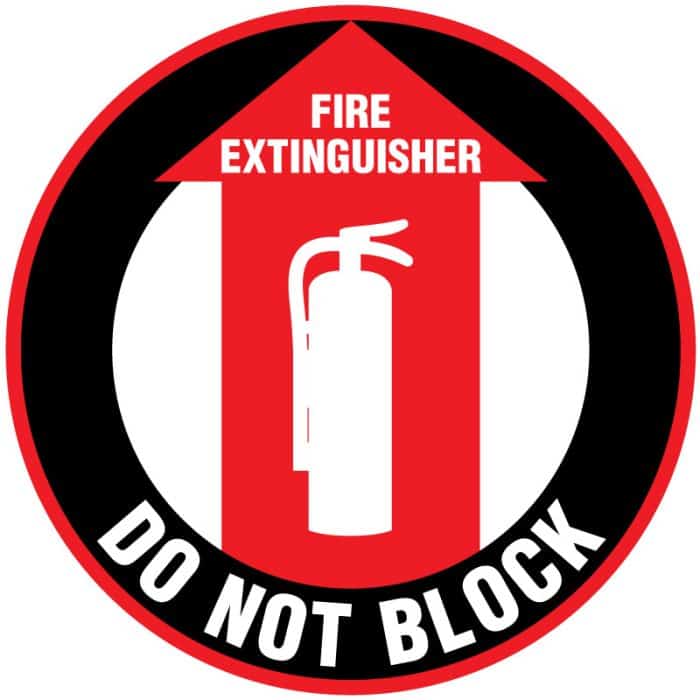 Floor Decal Round: Do Not Block, Fire Extinguisher - Visual Workplace, Inc.